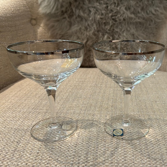 Lenox | Dining | Lenox Silver Rim Crystal Glasses | Poshmark